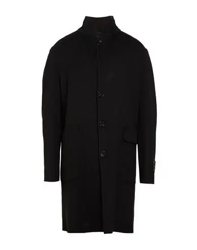 PALTO' Single-breasted Wool And Nylon Coat - Black