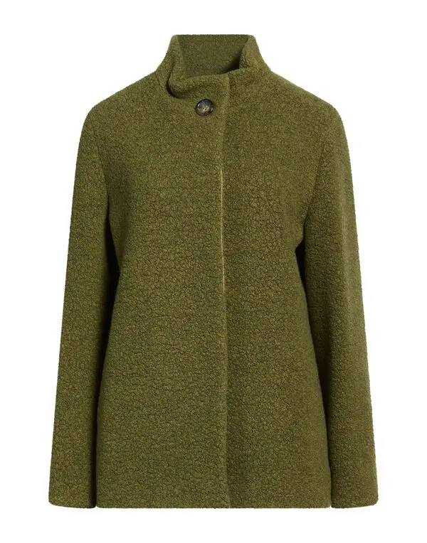 Cinzia Rocca Single-breasted Bouclé Coat - Green
