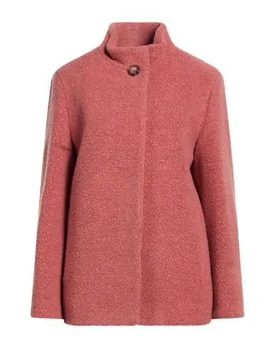 Cinzia Rocca Single-breasted Bouclé Coat - Red
