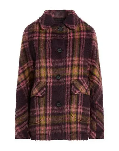 Cinzia Rocca Single-breasted Checked Coat - Mauve