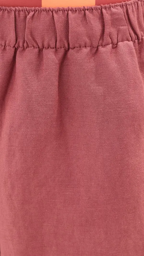 LE BOP Donda Linen Blend Shorts - Marsala
