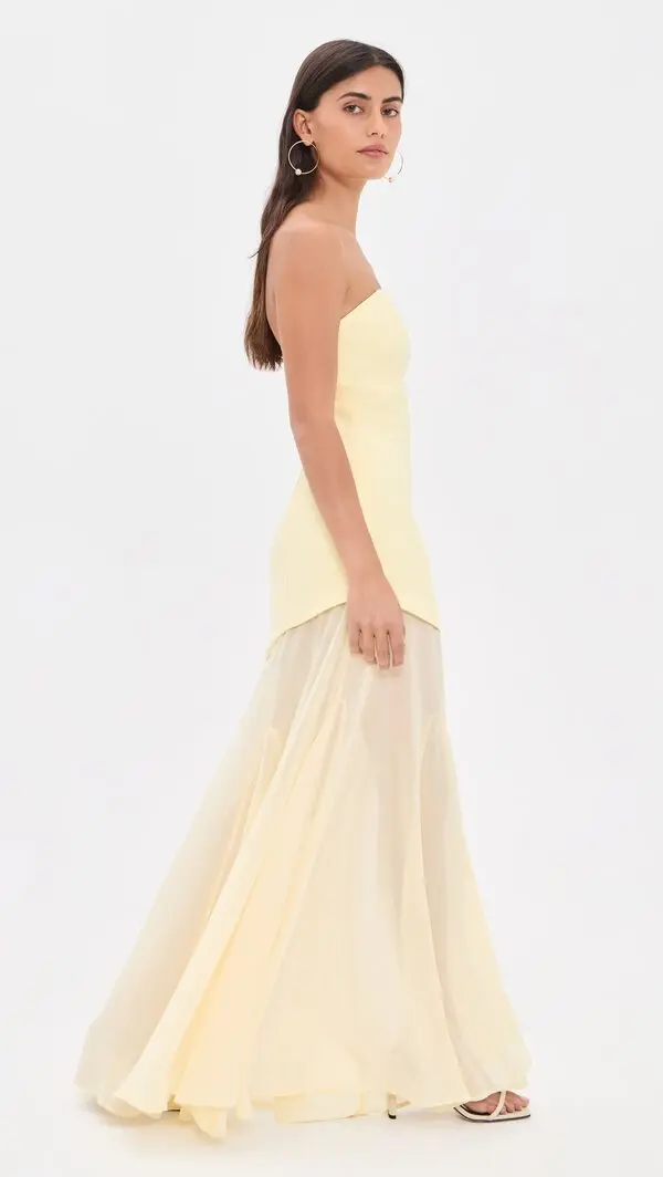 Endless Rose Strapless Combined Godet Dress