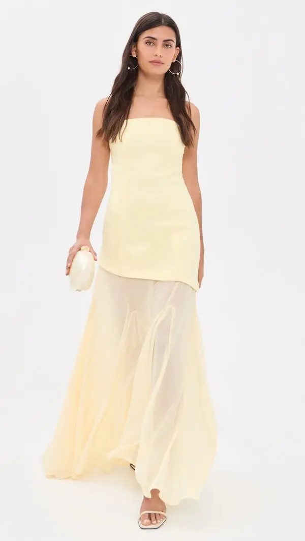 Endless Rose Strapless Combined Godet Dress