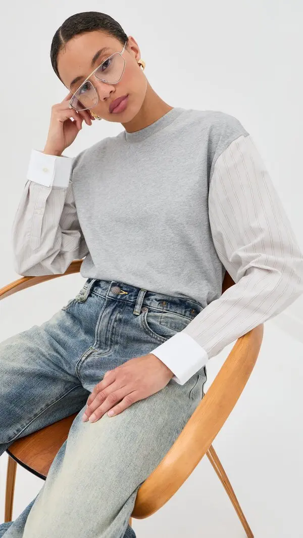 MERYLL ROGGE T-shirt With Shirting Sleeves