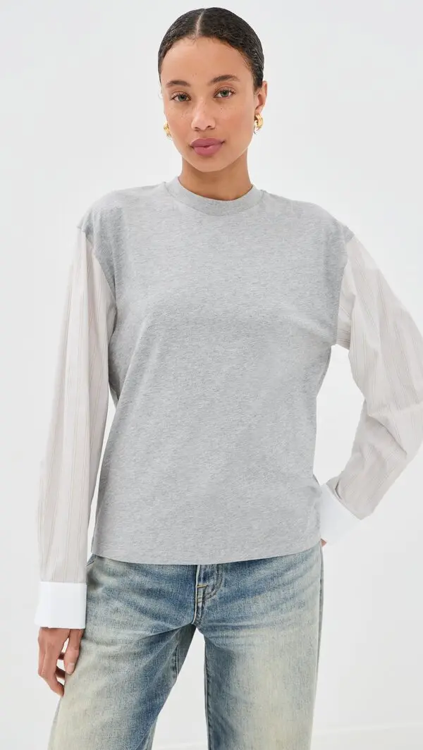 MERYLL ROGGE T-shirt With Shirting Sleeves