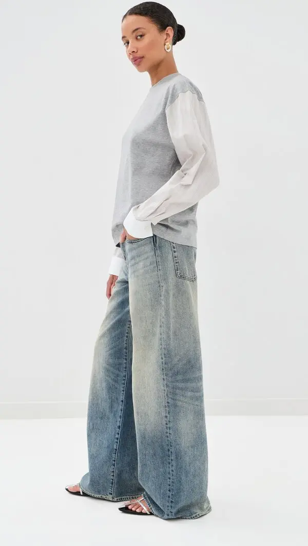 MERYLL ROGGE T-shirt With Shirting Sleeves