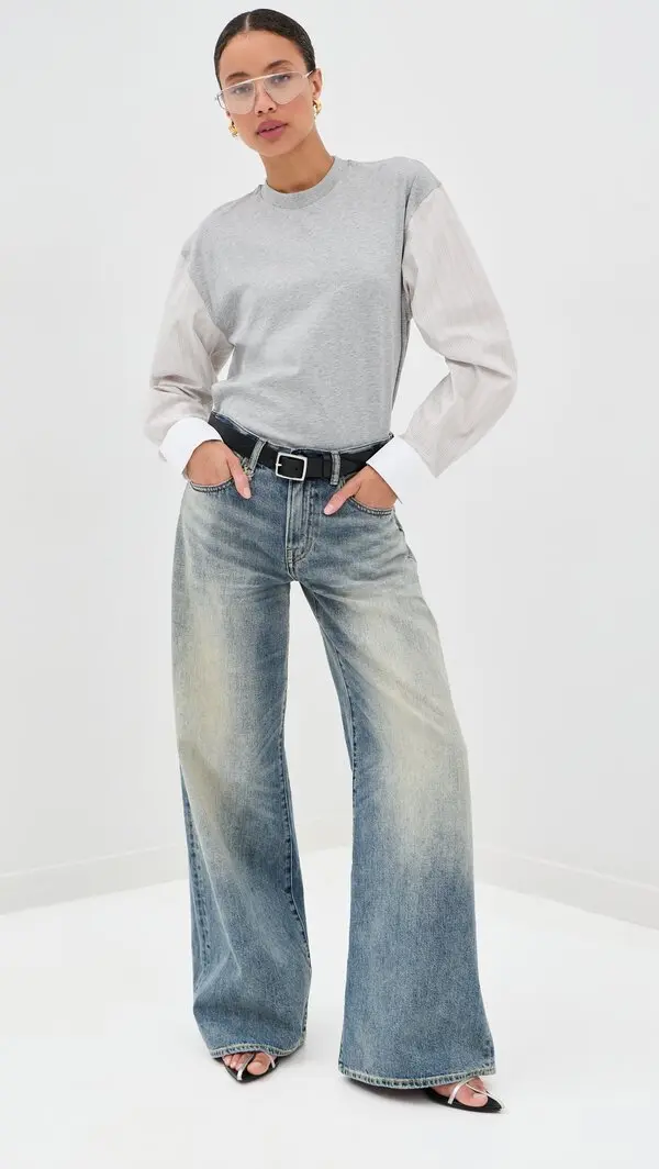 MERYLL ROGGE T-shirt With Shirting Sleeves