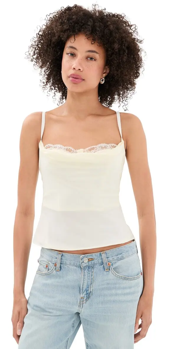 Staud Evangeline Silk Top - Ivory
