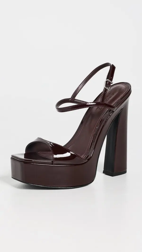 Schutz Arlene Patent Leather Platform Sandals - Maplewood