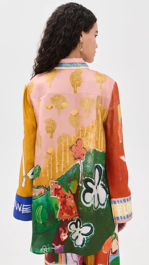 ALEMAIS Mlak Silk Button Down Shirt