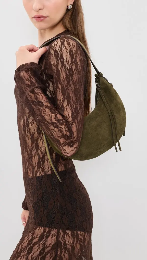 Tory Burch Romy Suede Half Moon Bag