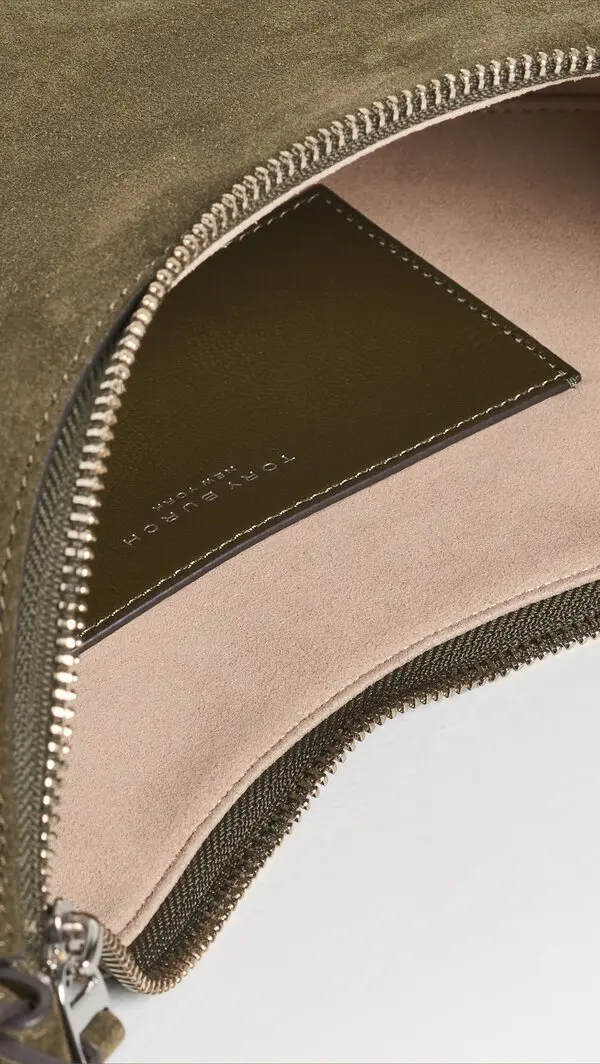 Tory Burch Romy Suede Half Moon Bag