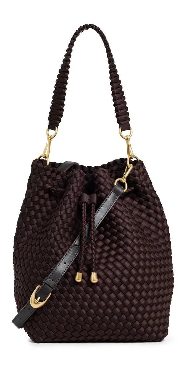NAGHEDI Mercer Large Bucket Bag - Chocolate (solid)