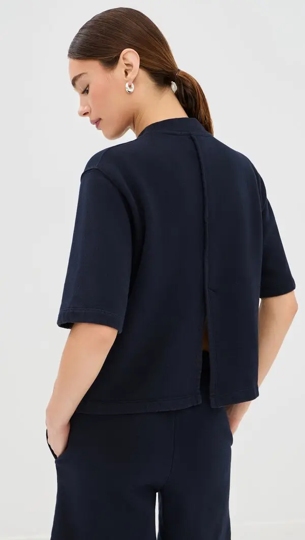 TWP Cropped Mock Neck Tee