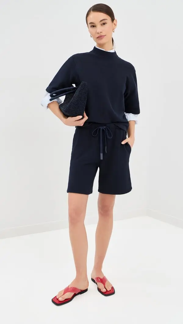 TWP Cropped Mock Neck Tee