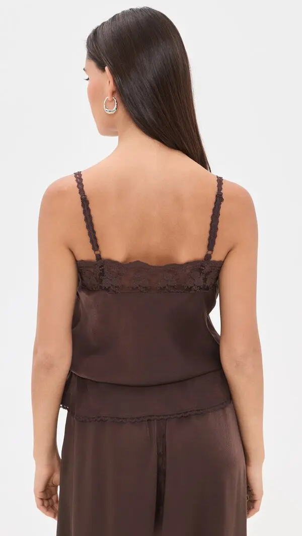 Bardot Bonita Satin Lace Trim Top