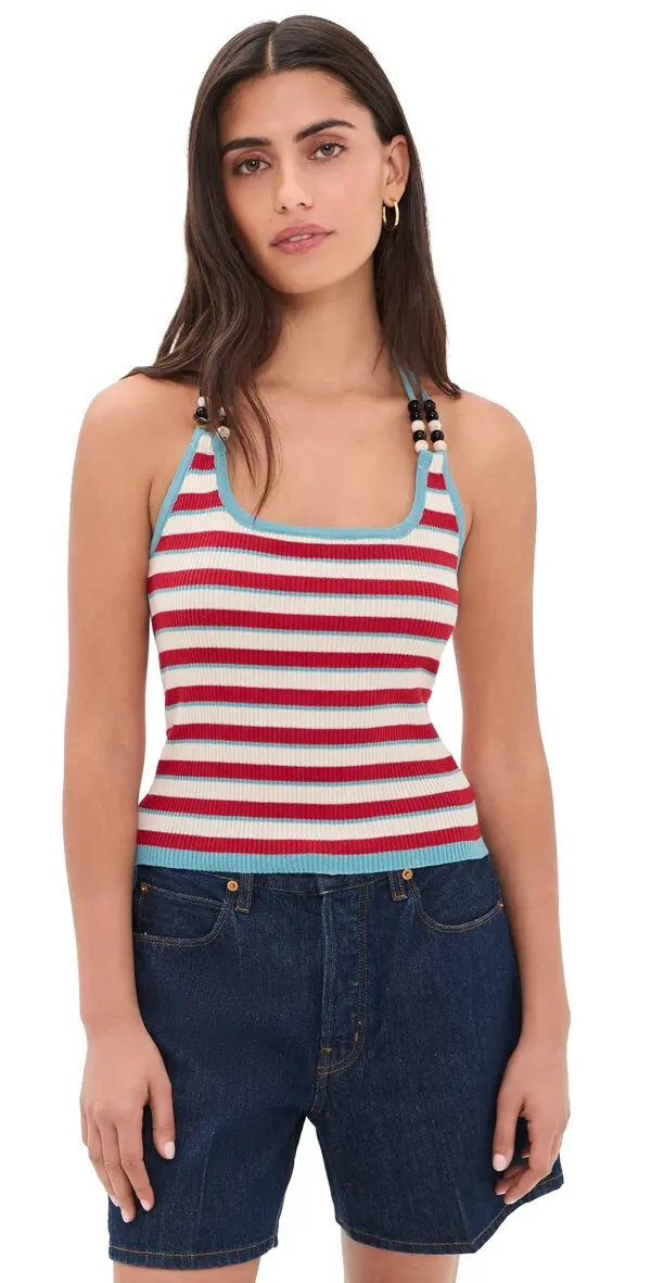 BAILEY ROSE Striped Halter Top - Sky