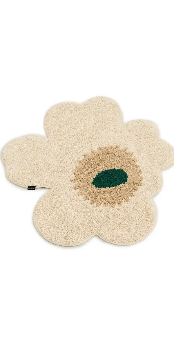 Marimekko Unikko Bath Mat - Hay/sand/emerald