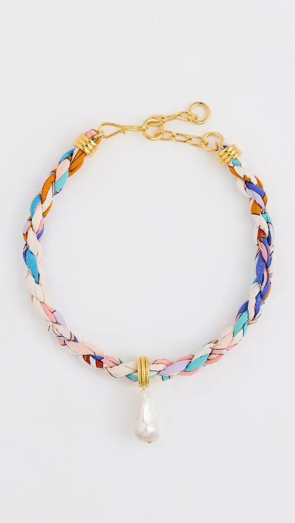 LIZZIE FORTUNATO Woven Collar Necklace With Freshwater Cultured Pearl