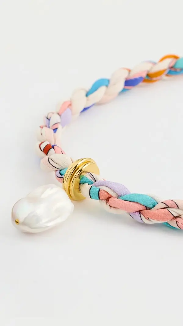 LIZZIE FORTUNATO Woven Collar Necklace With Freshwater Cultured Pearl