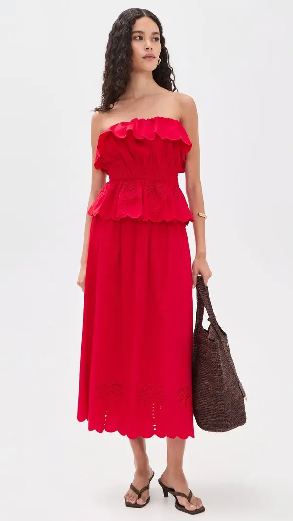 English Factory Embroidery Strapless Top