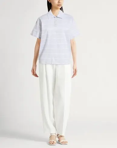 Peserico Striped Linen Cotton Polo Shirt