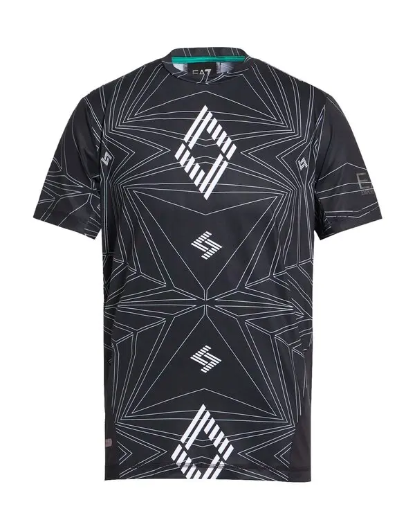 EA7 Recycled Polyester Blend Printed T-shirt - Black