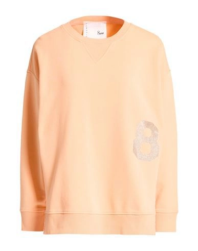 8PM Cotton Sweatshirt With Appliqués And Crystals - Apricot