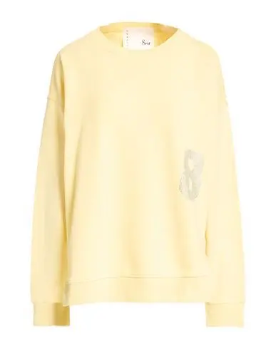 8PM Apricot Cotton Sweatshirt With Appliqués And Crystals - Yellow