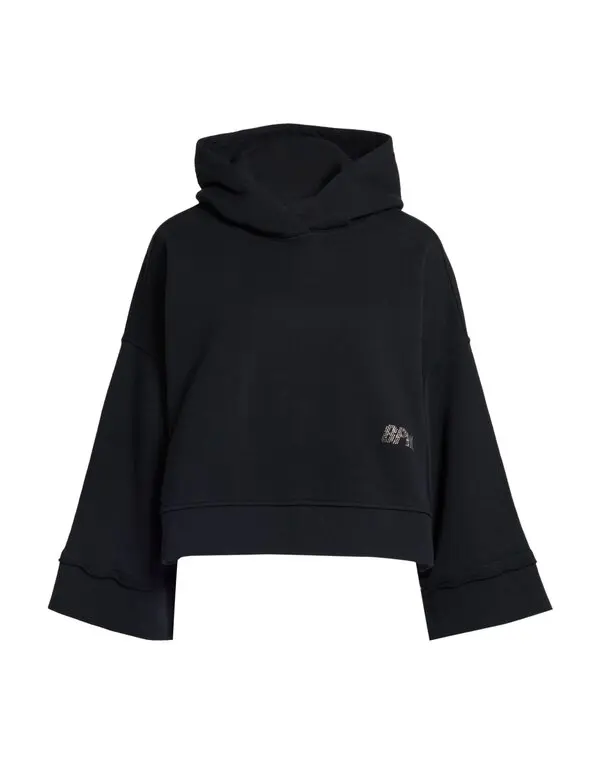 8PM Cotton French Terry Hooded Sweatshirt With Crystal Appliqués
