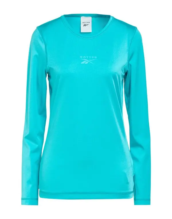 REEBOK Botter X T-shirt Turquoise Size Polyacrylic, Elastane