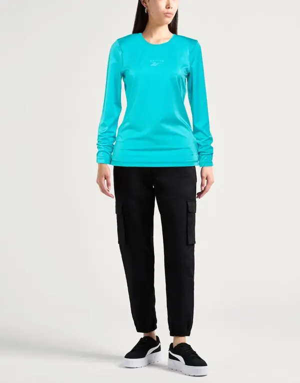 REEBOK Botter X T-shirt Turquoise Size Polyacrylic, Elastane