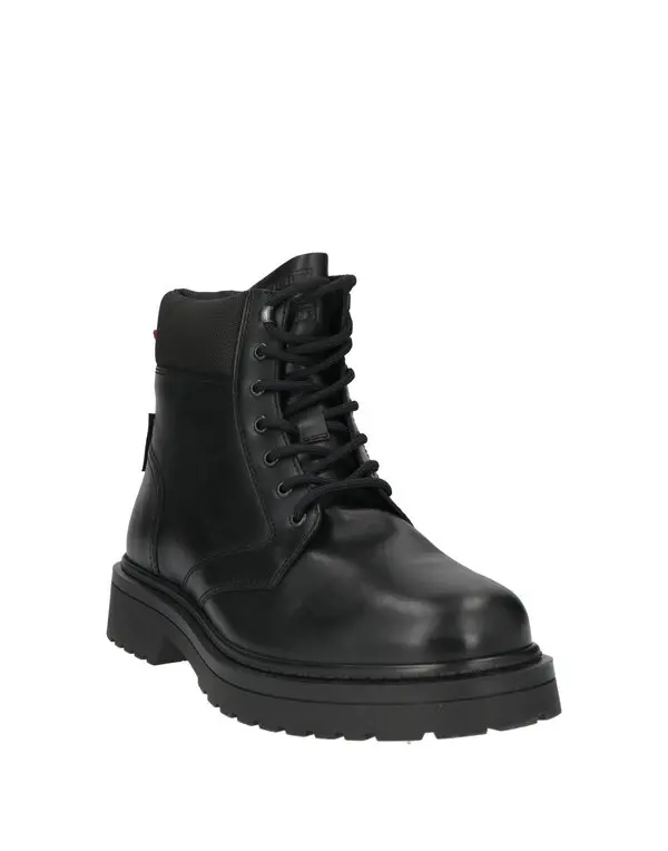 Tommy Hilfiger Leather And Textile Combat Boots