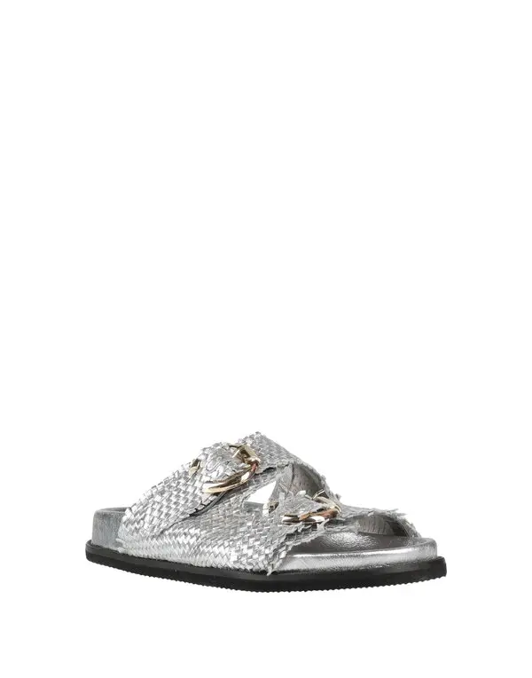 EMANUÉLLE VEE Sandals Size Synthetic Material - Silver