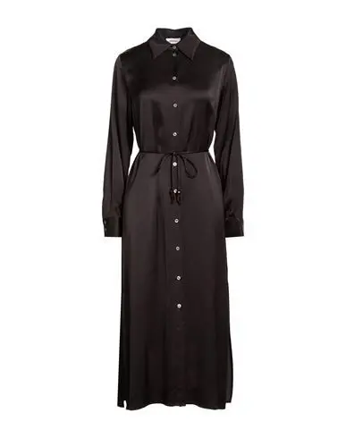 OTTOD'AME Dark Viscose Midi Shirt Dress - Brown