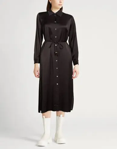 OTTOD'AME Dark Viscose Midi Shirt Dress