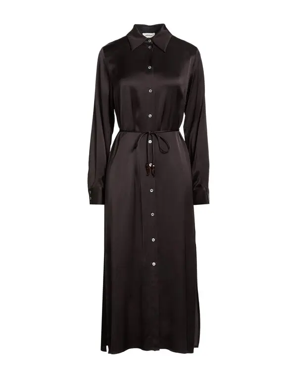 OTTOD'AME Dark Viscose Midi Shirt Dress