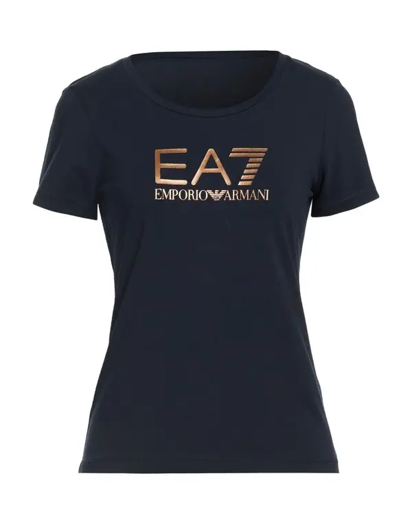 EA7 Logo Print Cotton Blend T-shirt