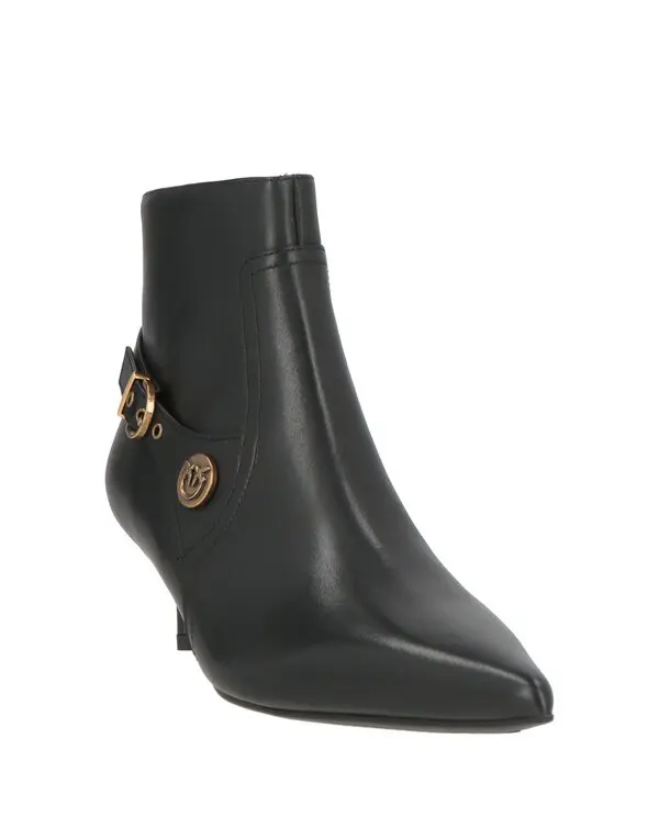 Pinko Leather Ankle Boots With Buckle Detail