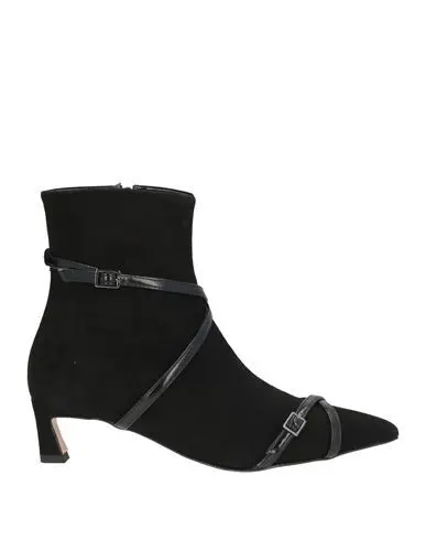 J.A.P. JOSE ANTONIO PEREIRA Suede Ankle Boots With Strap Detailing - Black