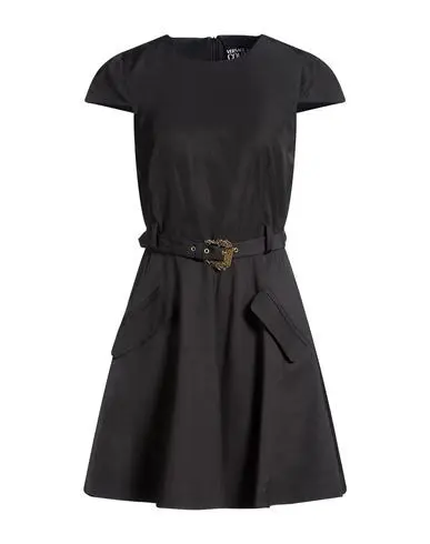 Versace Taffeta Mini Dress With Appliqués - Black