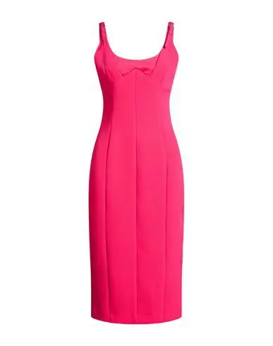 Versace Bodycon Midi Dress With Strap Detailing - Fuchsia