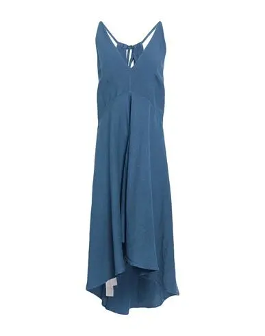 120% Lino Maxi Dress Slate Linen - Blue