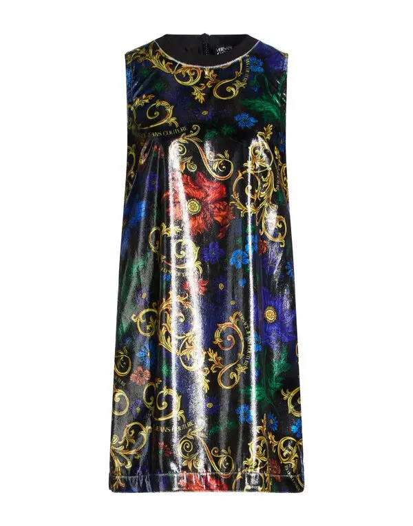 Versace Polyester Mini Dress With Signature Print