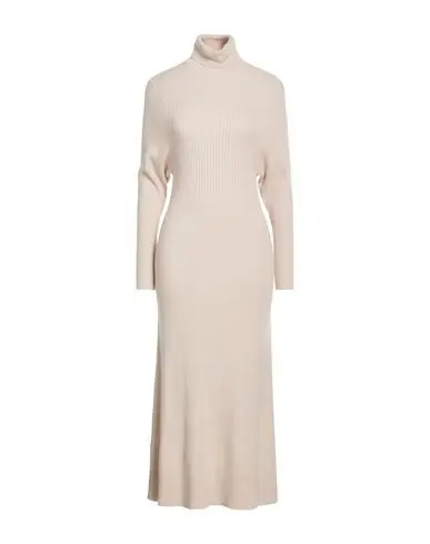 ANNA MOLINARI Wool & Cashmere Ribbed Knit Maxi Dress - Beige