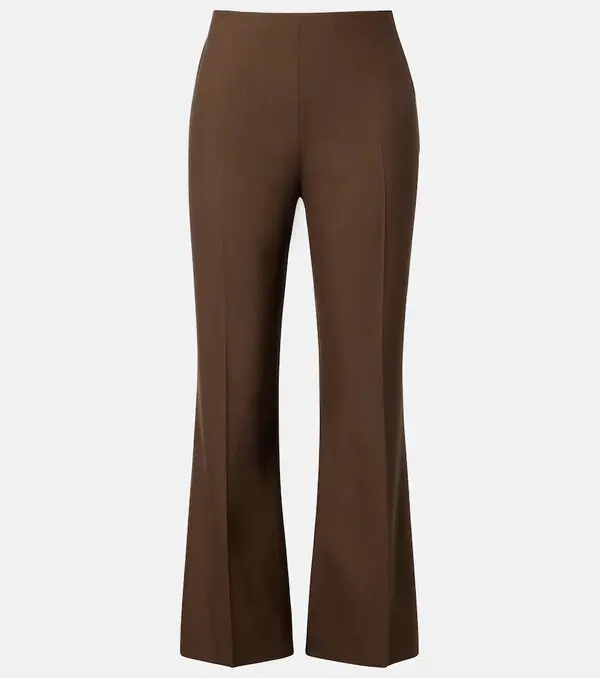 Khaite Walter Cropped Virgin Wool Flared Pants