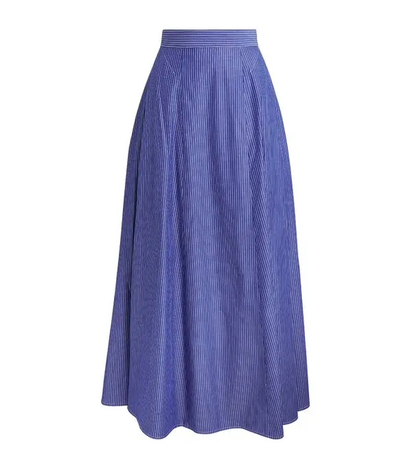 Palmer//harding Cotton Poplin Midi Skirt