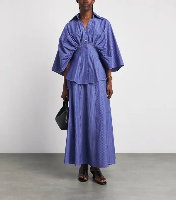 Palmer//harding Cotton Poplin Midi Skirt