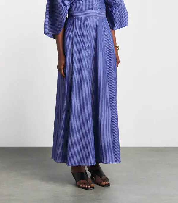 Palmer//harding Cotton Poplin Midi Skirt