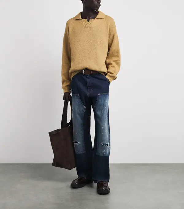 CHERRY LOS ANGELES Cotton Five Star Henley Sweater